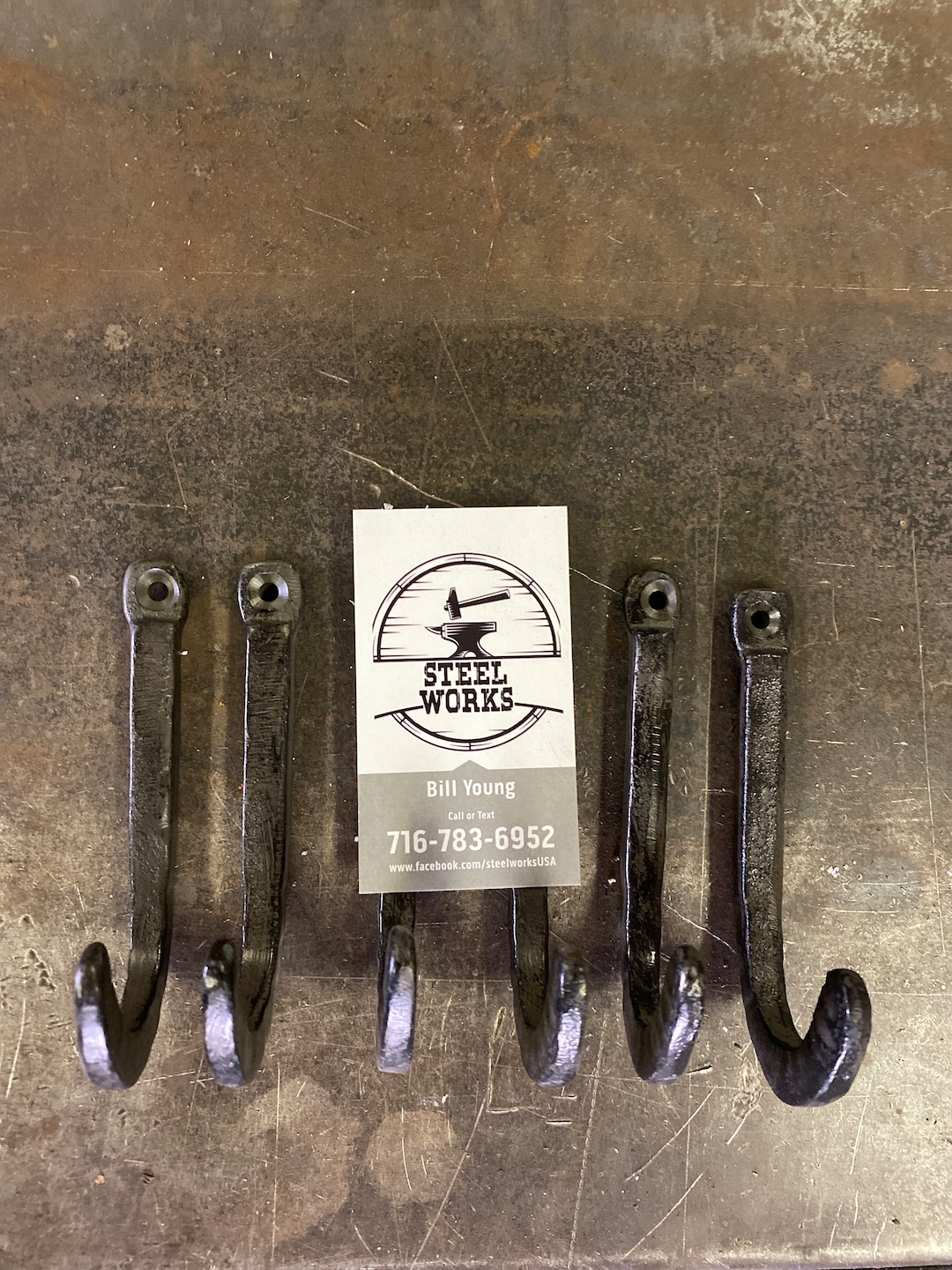 Coat, Hat, Key Hooks, Entry and Hallway Hooks, Hand Forged Iron, Rustic ...