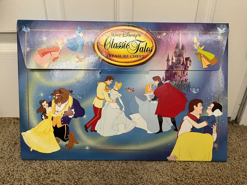 Vintage Walt Disney Princess Treasure Chest of Books 1993 Set 4 4 Extra ...