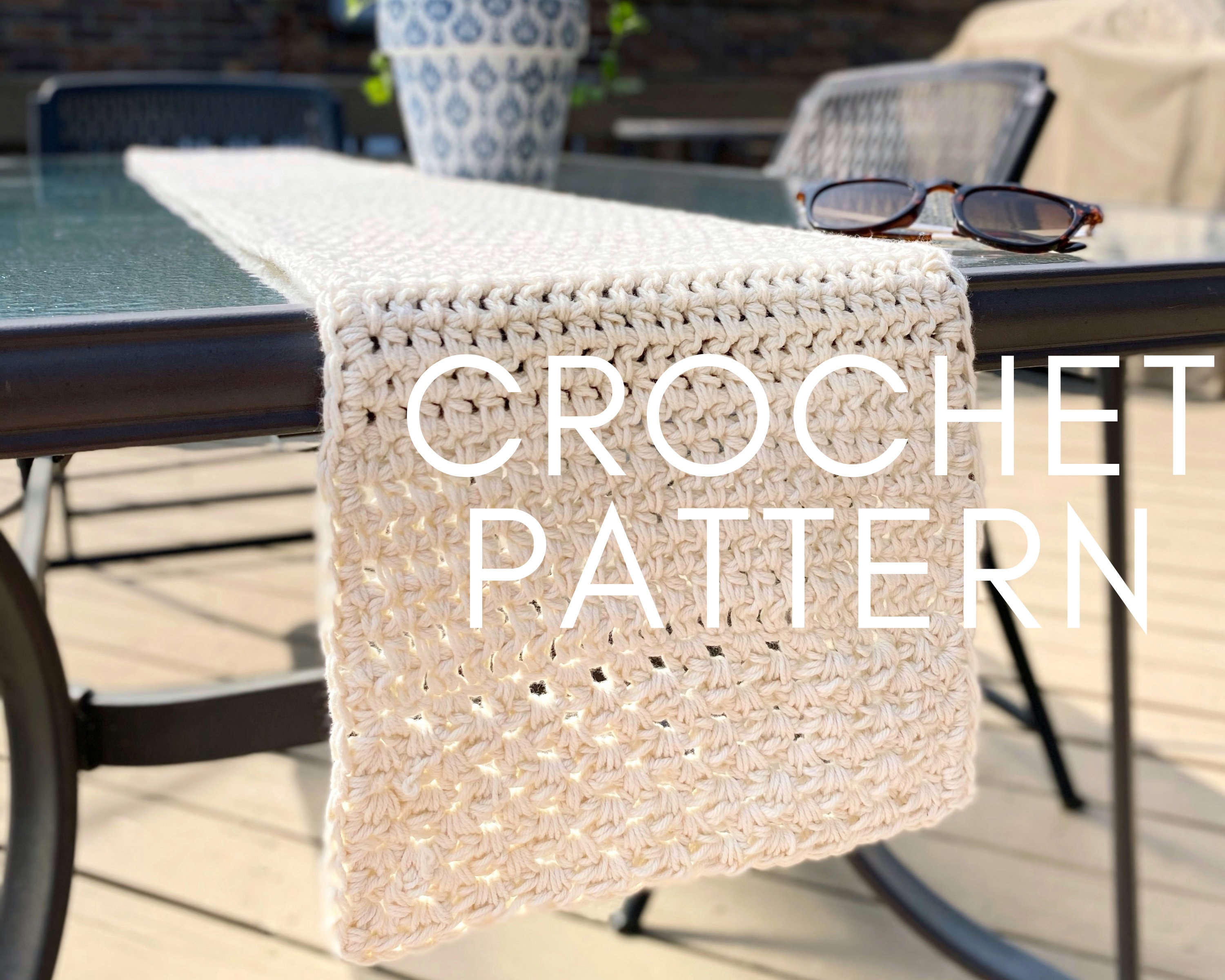 Crochet Table Runner Pattern, Easy Crochet Coffee Table Decor - Etsy