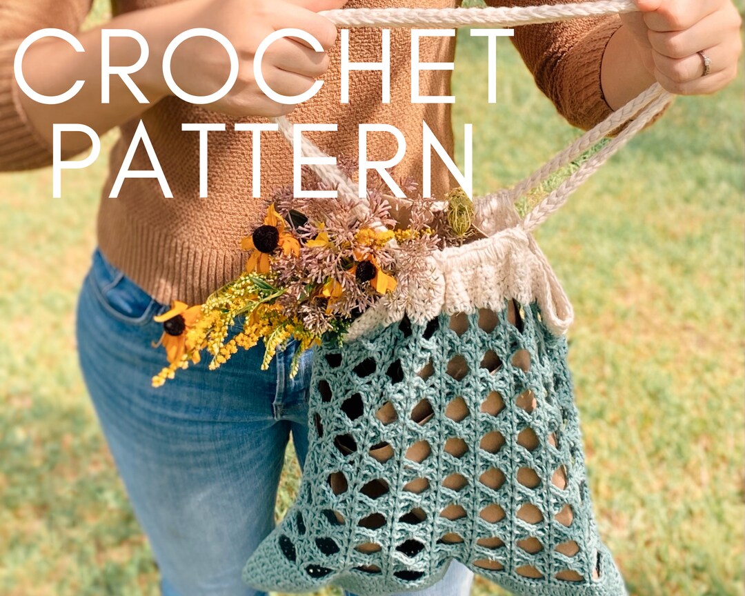 Crochet Bag Pattern, Crochet Tote Bag Purse, Honey Locust Market Tote ...