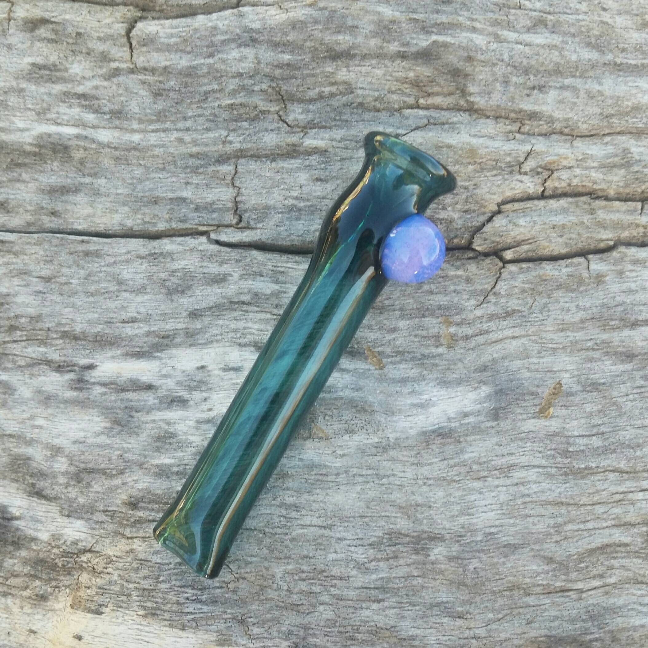 Lake Green one-hitter with electric purple blub | Etsy