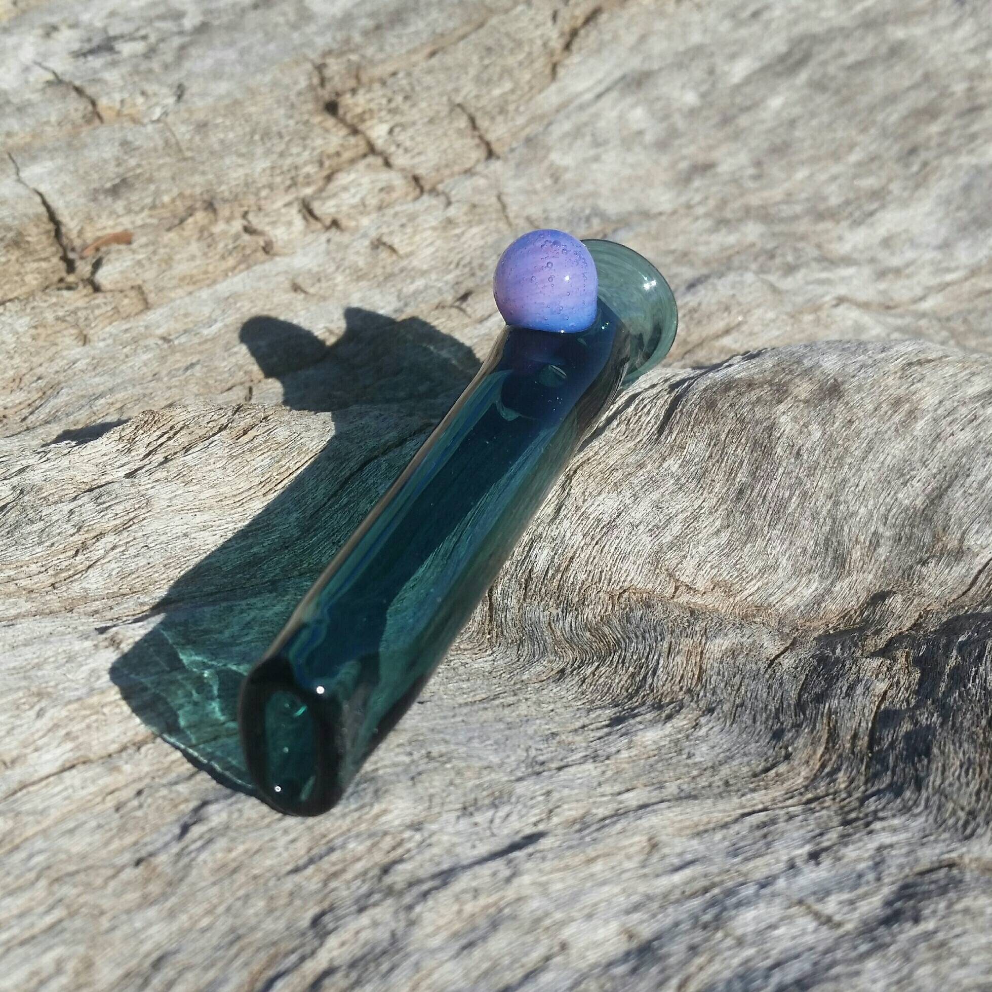 Lake Green one-hitter with electric purple blub | Etsy