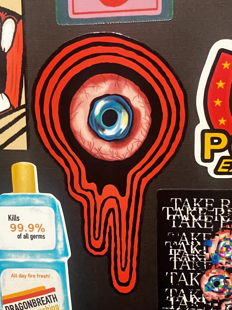 Mouthwashing Eyeball Logo Sticker - Etsy