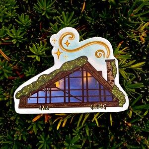 Folk Cabin Sticker - Etsy