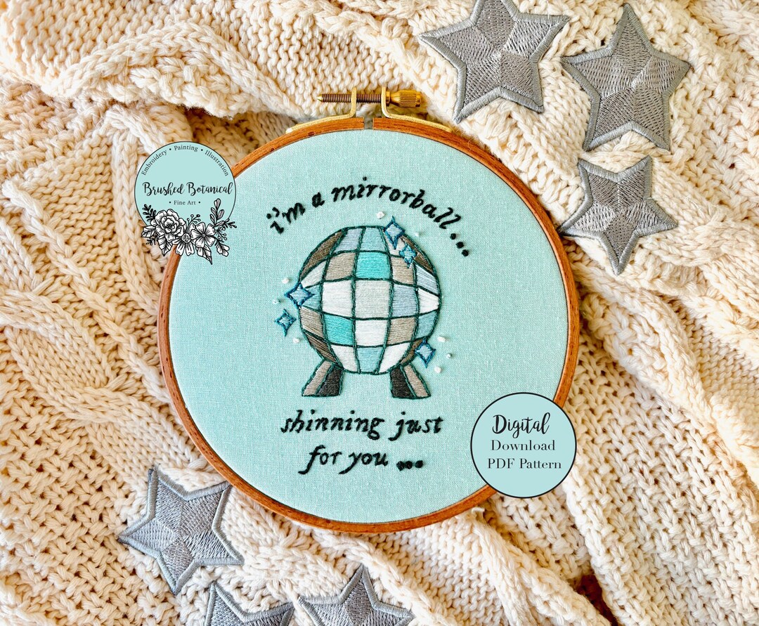 Taylor Swift Folklore mirrorball Epcot Inspired Embroidery Pattern - Etsy