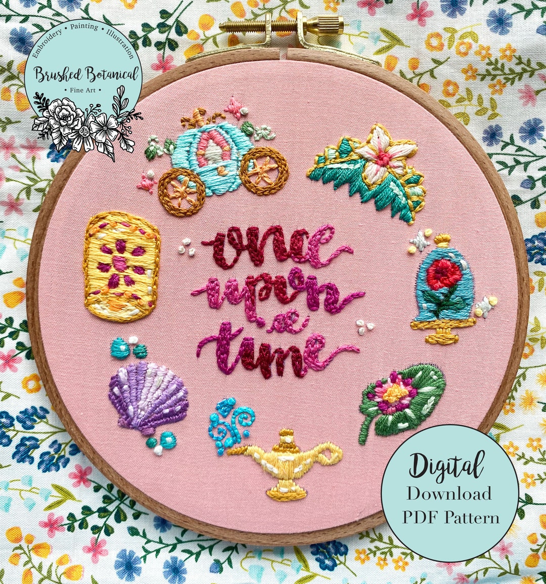 Fairytale Princess "once Upon a Time" Embroidery PDF Pattern - Etsy