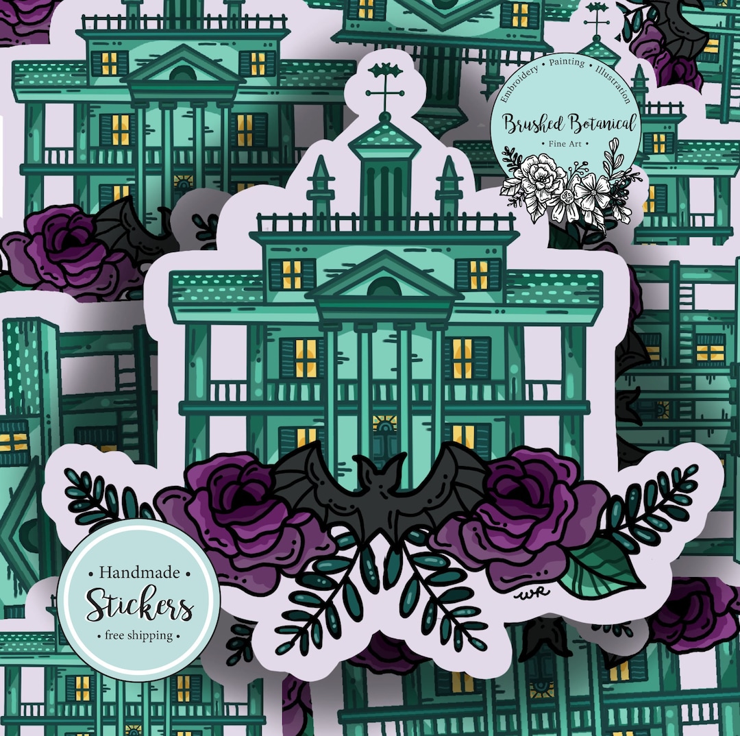 Haunted Mansion Spooky Floral Sticker - Etsy