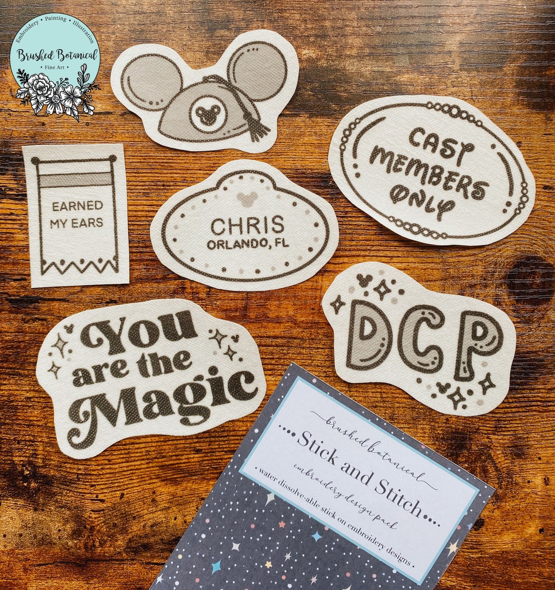 Embroidery "magical Cast Member" Stick and Stitch Pack - Etsy