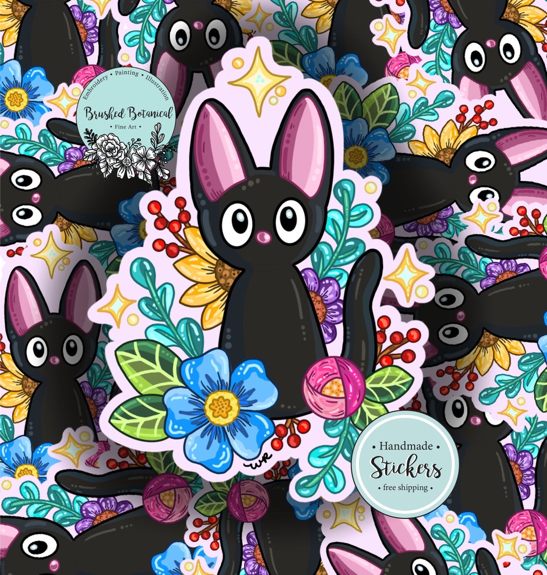 Floral Gigi Cat Sticker - Etsy