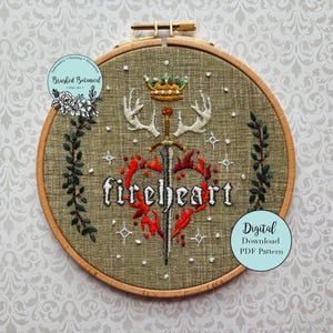 TOG Fireheart Book Inspired Embroidery PDF Pattern - Etsy