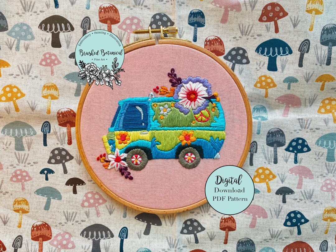 Floral Mystery Machine Embroidery PDF Pattern - Etsy