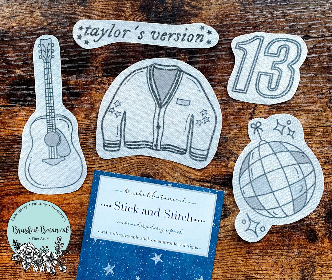 Embroidery “singer Songwriter” Inspired Stick and Stitch Pack - Etsy