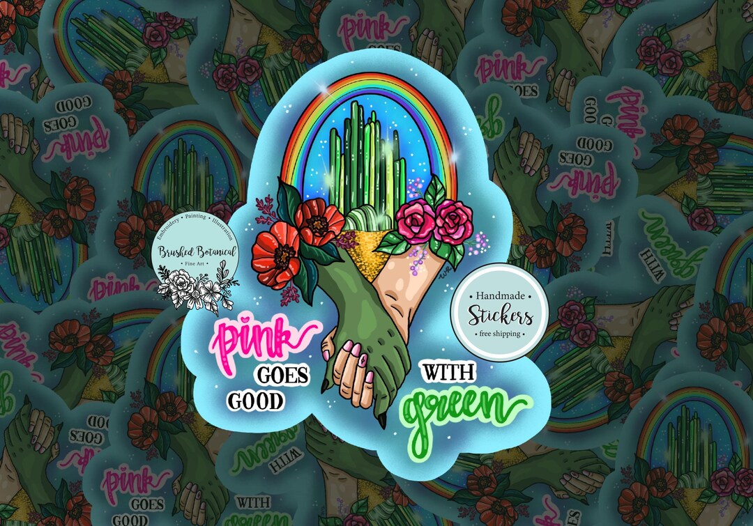 Pink and Green Wicked Witch Musical Inspired Sticker - Etsy