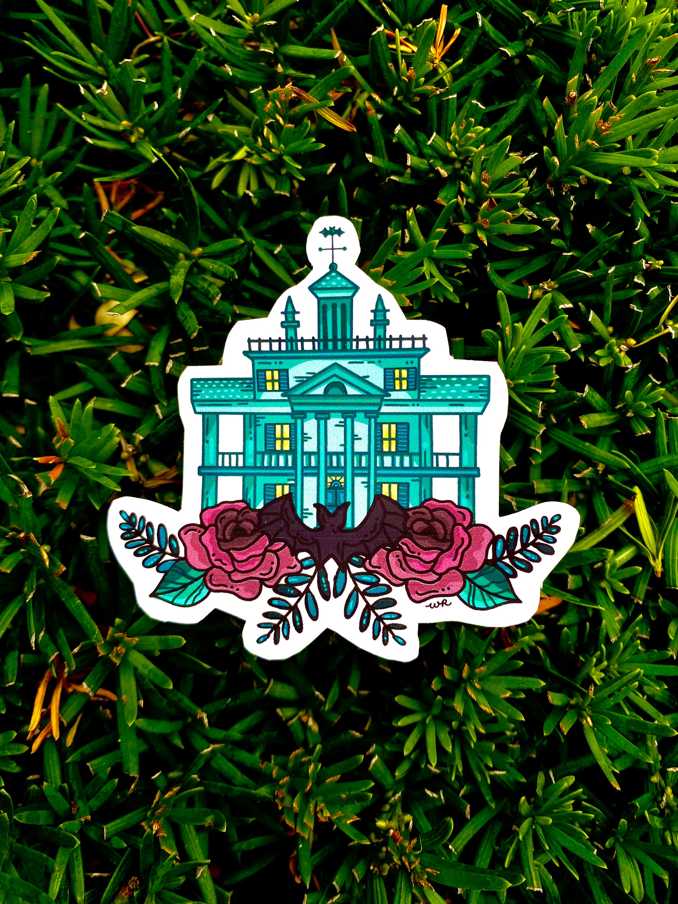 Haunted Mansion Spooky Floral Sticker - Etsy