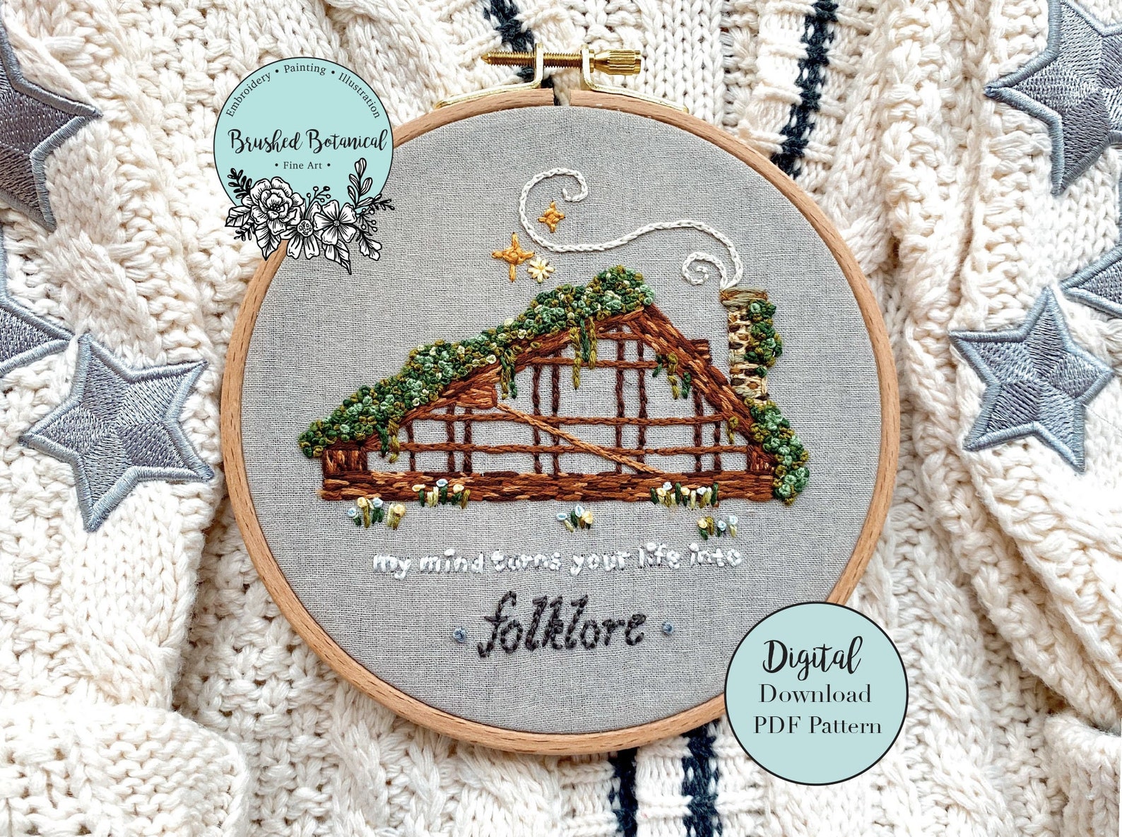 Taylor Swift folklore Cabin Inspired Embroidery PDF Pattern - Etsy UK