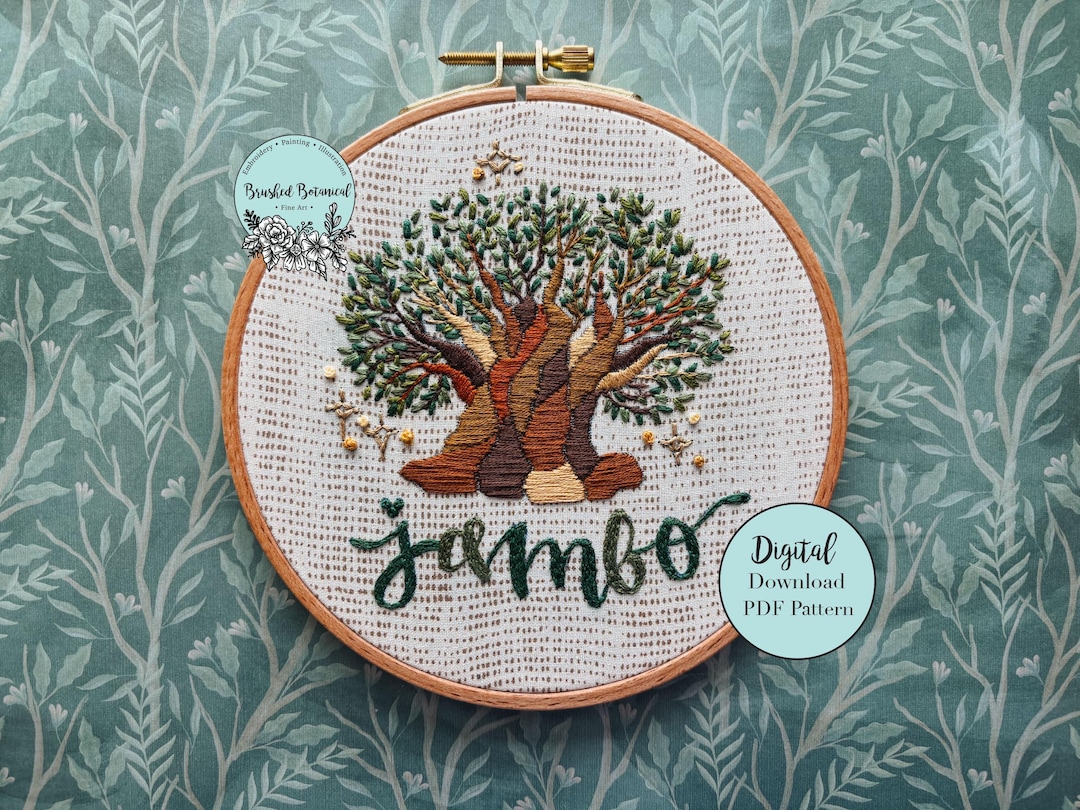 DAK Tree of Life Jambo Inspired Embroidery PDF Pattern - Etsy