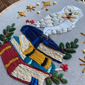 Magical Owl and Spellbooks Embroidery PDF Pattern - Etsy