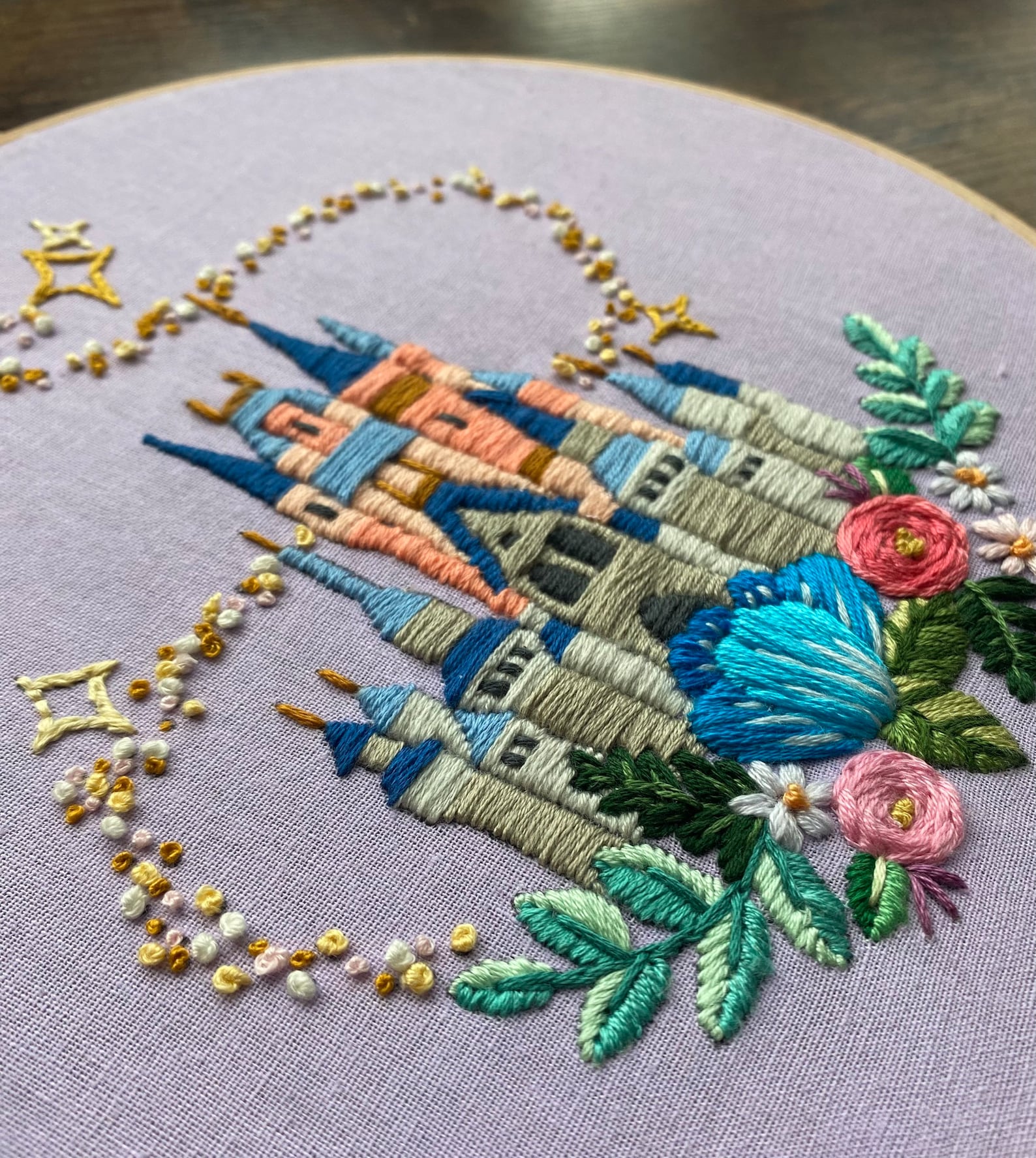 Floral Magical Castle Embroidery PDF Pattern - Etsy