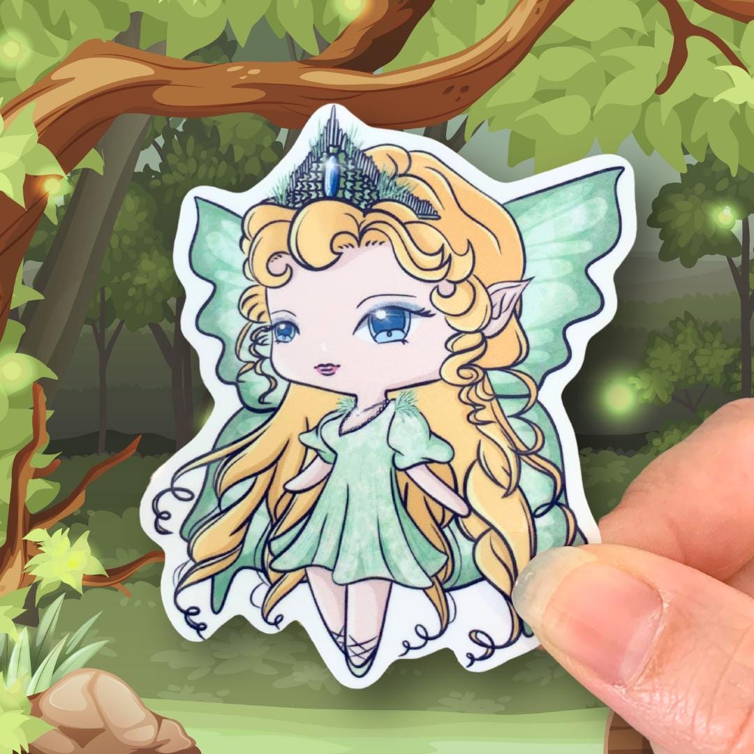 Fairy Princess Sticker | Cute Chibi Fairy Handmade Vinyl Sticker ...