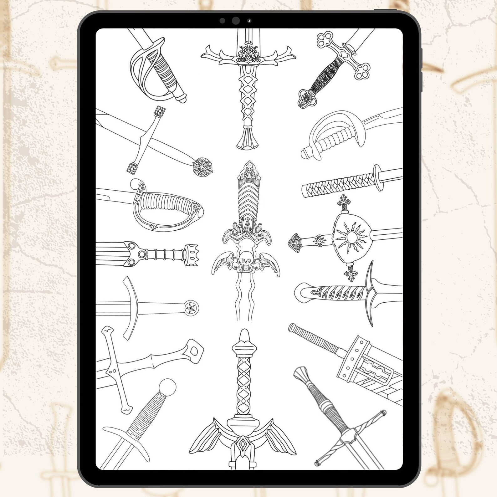 20 Sword Stamps | Procreate Stamps | Medieval Brushes | Fantasy ...