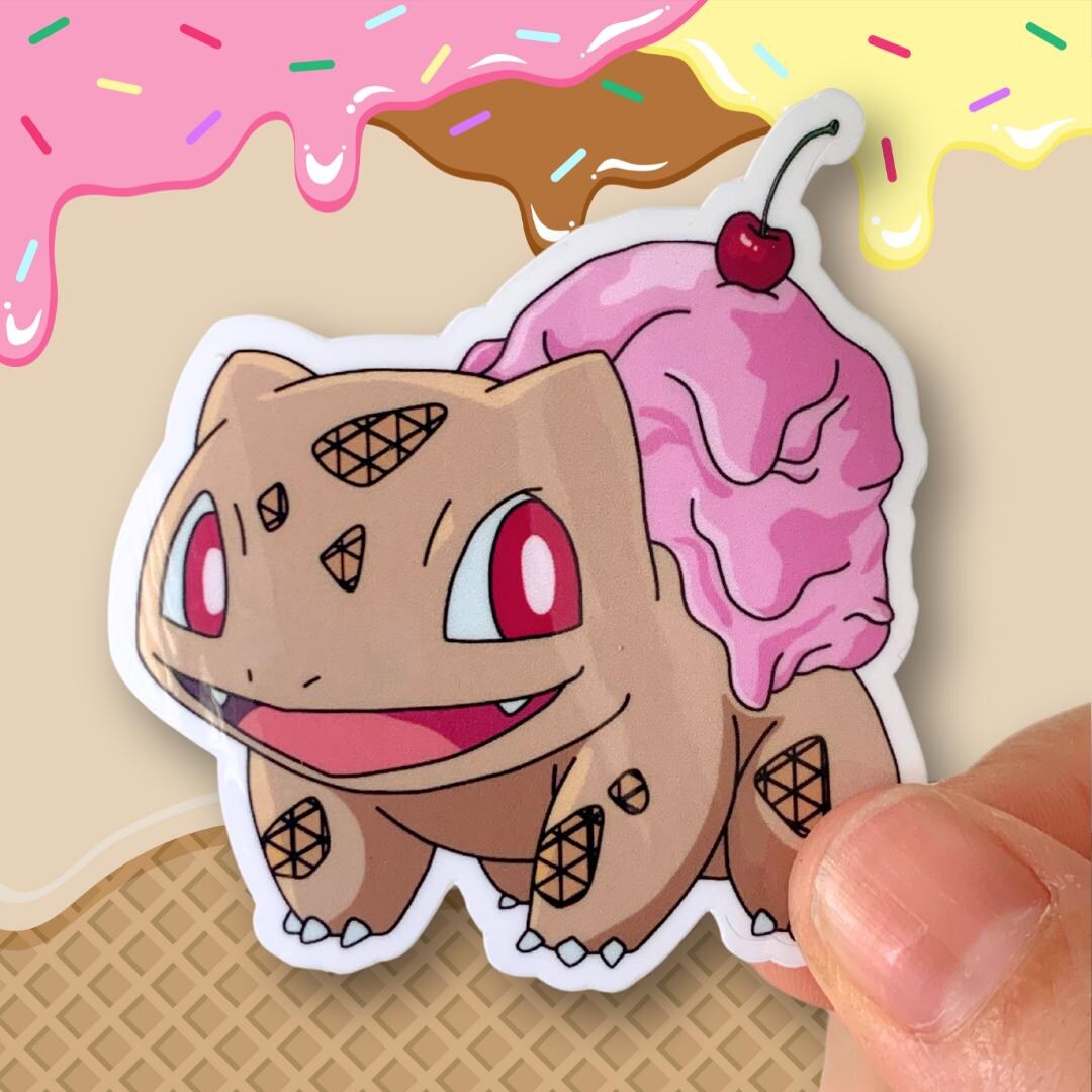 Ice Creamon Anime Sticker Hot Summer Sticker Melting Ice Cream Sticker ...