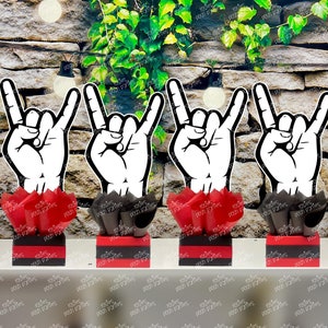 Rock Star Birthday | Rock and Roll Theme Centerpiece | Rock Star Theme ...