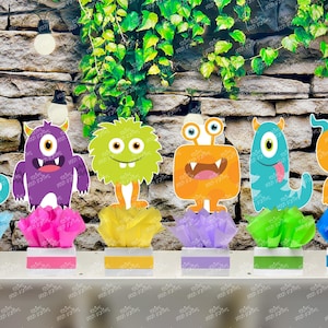 Monster Birthday Centerpieces Little Monsters Cute Birthday Party Wood ...