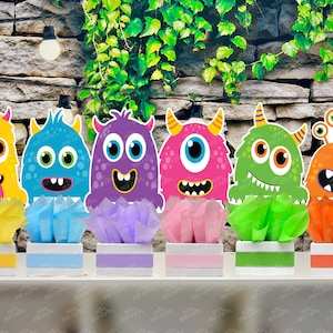 Monster Birthday Theme | Pink Girl Monster Centerpiece | Little Monster ...