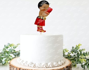 Boxing Birthday Cake Topper, Male Boxer Cake Topper, Boxer Decor, Male ...
