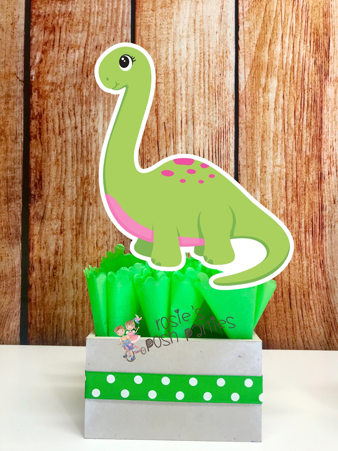 Dinosaur Birthday Party Girl Pink Dinosaur Centerpiece - Etsy