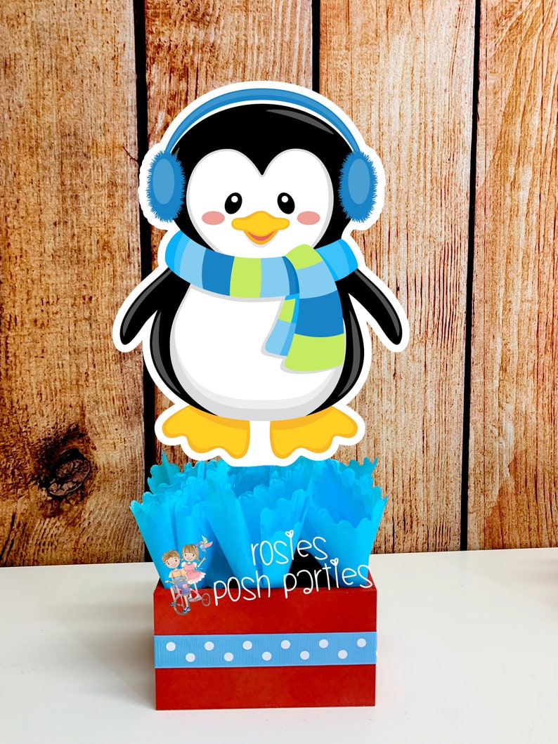 Penguin Birthday Theme Winter Wonderland Centerpieces - Etsy