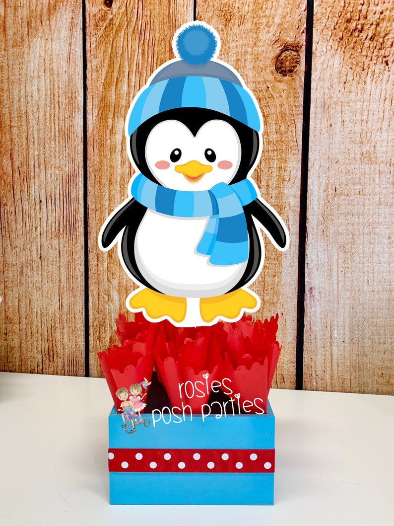 Penguin Birthday Theme Winter Wonderland Centerpieces - Etsy