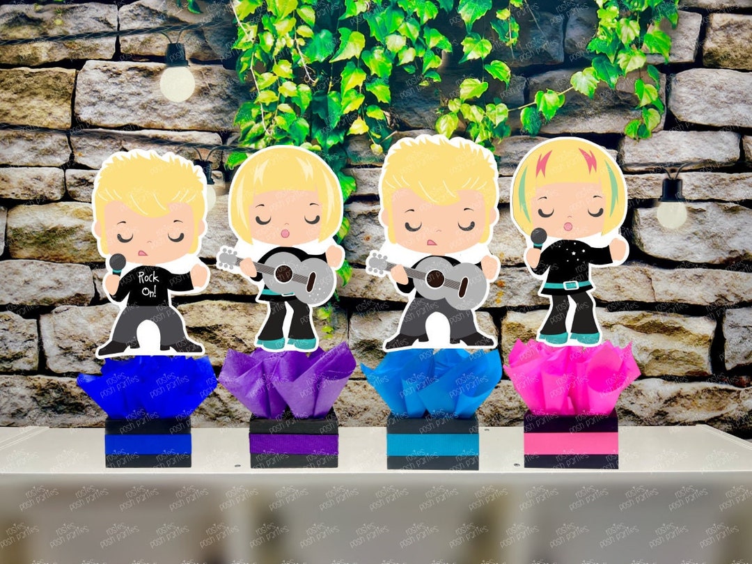 Rock Star Birthday | Rock and Roll Theme Centerpiece | Rock Star Theme ...