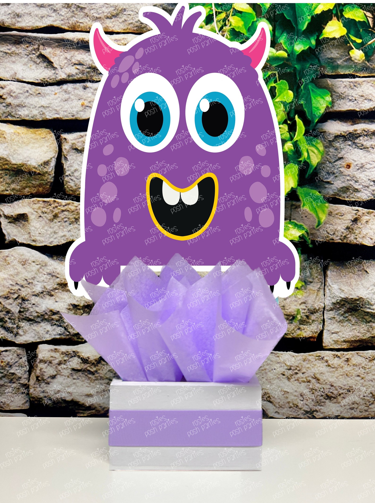 Monster Birthday Theme | Pink Girl Monster Centerpiece | Little Monster ...