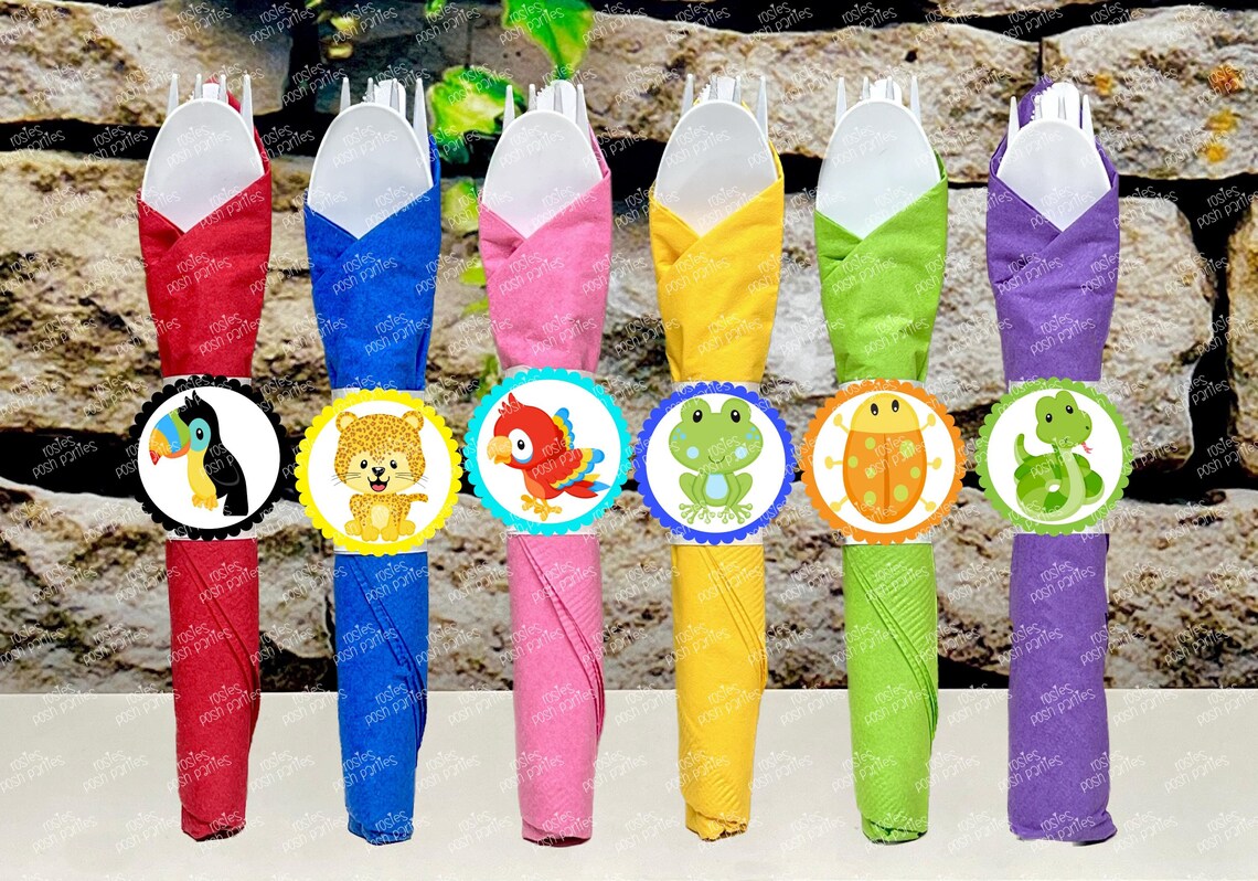 Rainforest Tropical Animal Theme | Tropical Critter Birthday | Napkin ...