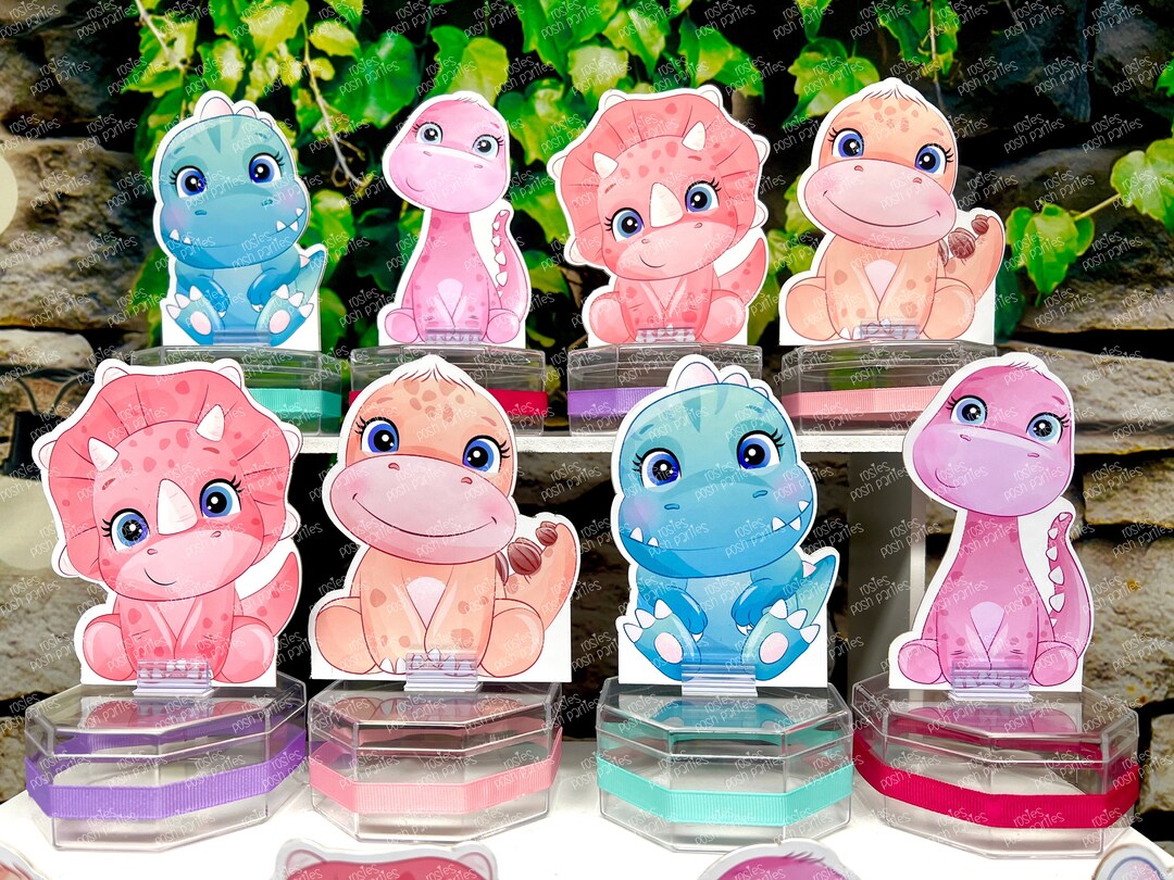 Pink Dinosaur Baby Shower Theme | Dinosaur Party Candy Jar Favor | Dino ...