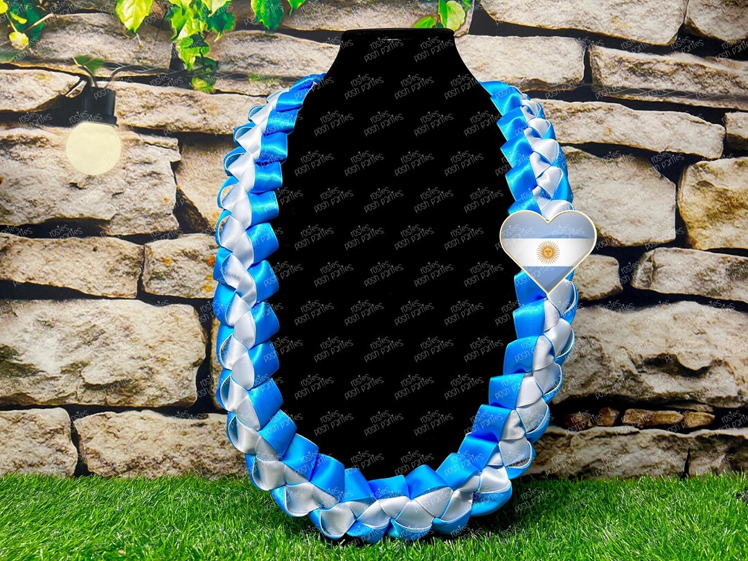 Graduation Lei | Argentina Flag Lei | Senior Night Gift Lei | Braided ...