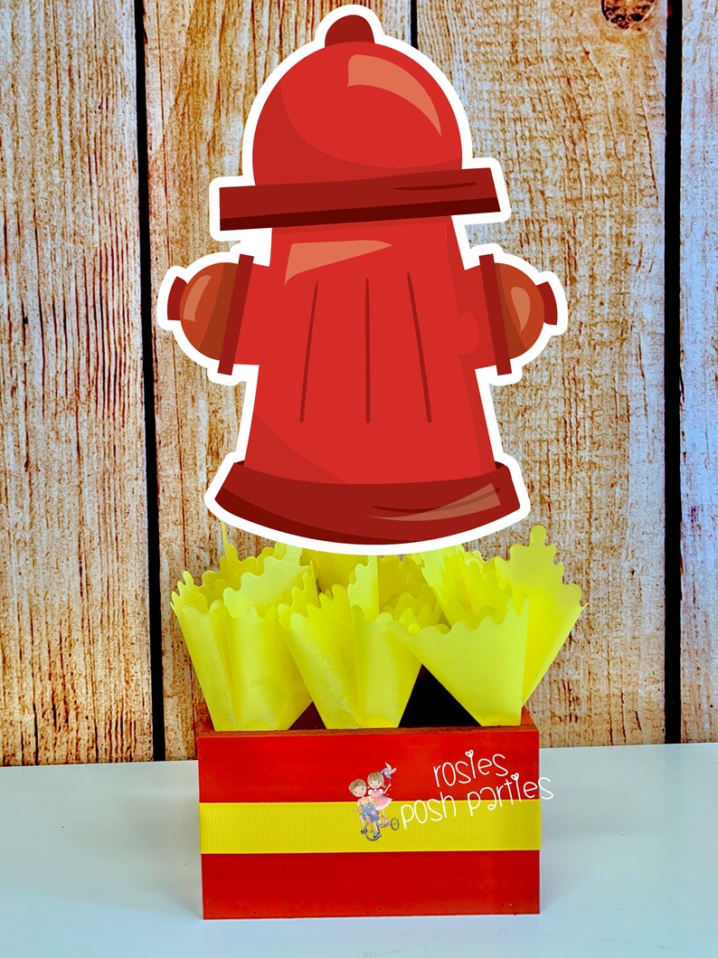 Firefighter Birthday Theme Fire Truck Party Centerpiece - Etsy