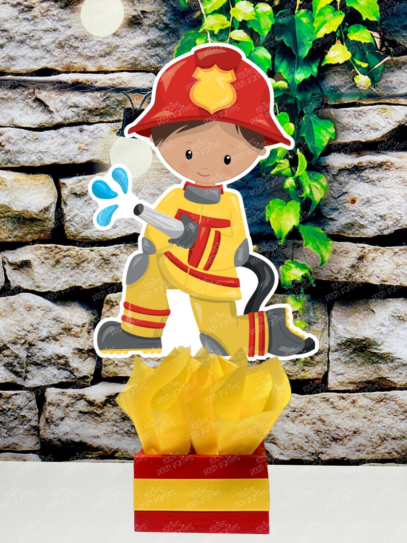 Firefighter Birthday Theme | Fire Truck Party Centerpiece Decoration ...