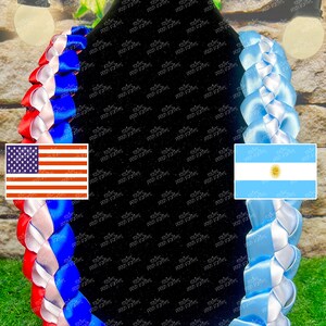 Graduation Lei | American Flag Lei | Senior Night Gift Lei | Braided ...