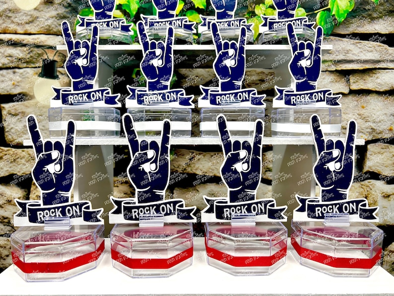 Rock Star Birthday | Rock and Roll Theme Candy Jar Party Favors | Rock ...