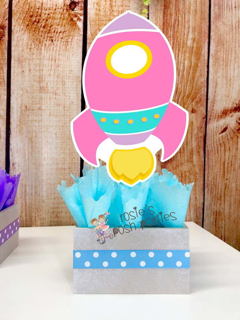 Outer Space Blast off Centerpiece Decoration Rocket Ship Outer - Etsy