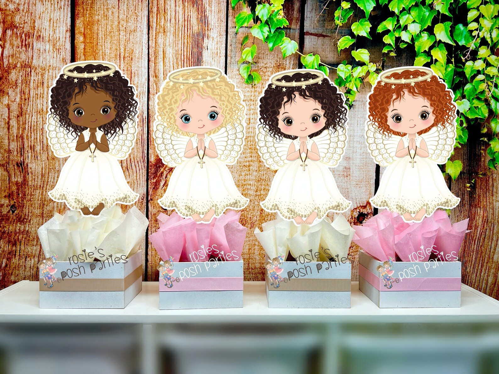 Christening Baptism Centerpieces Baptism Angel Theme | Etsy