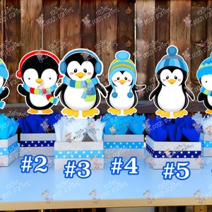 Penguin Birthday Theme Winter Wonderland Centerpieces Penguin Theme ...