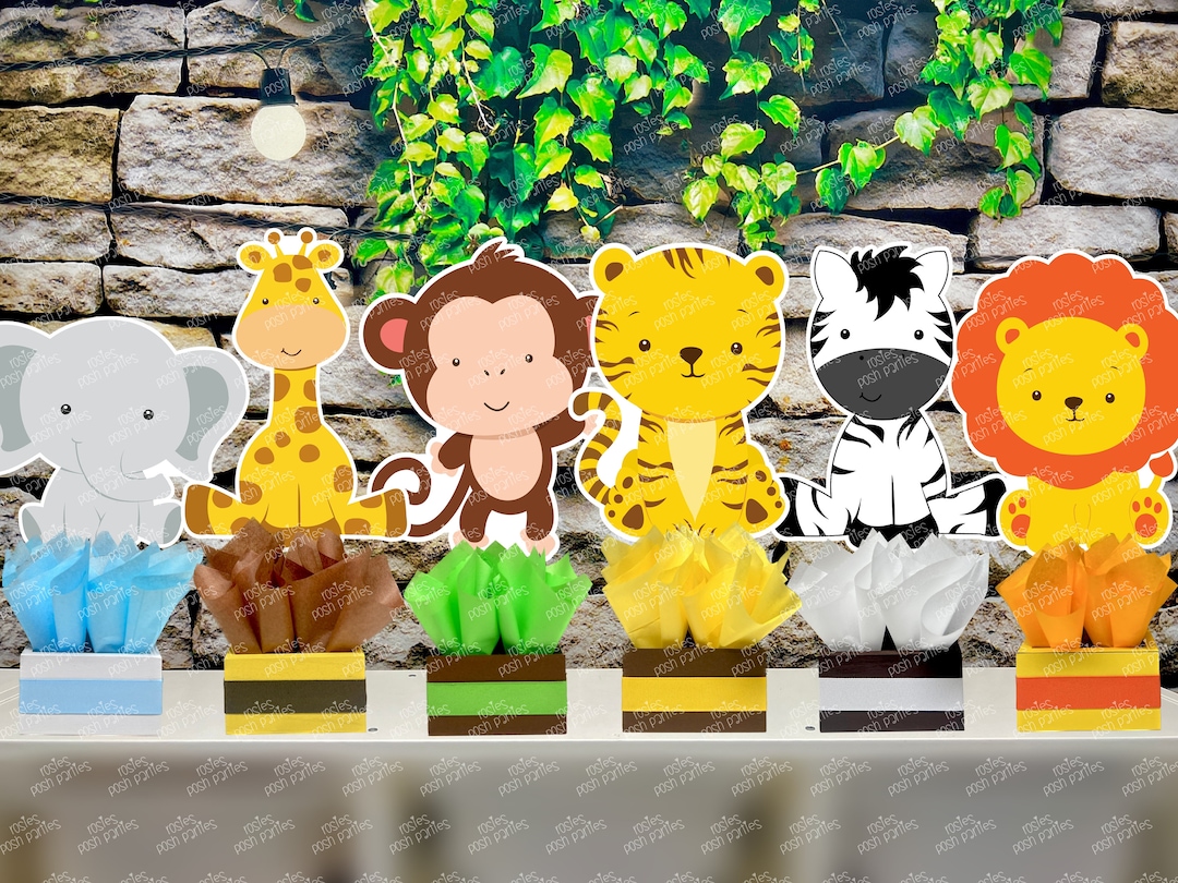 Baby Jungle Theme | Safari Baby Shower | Jungle Safari Centerpiece ...