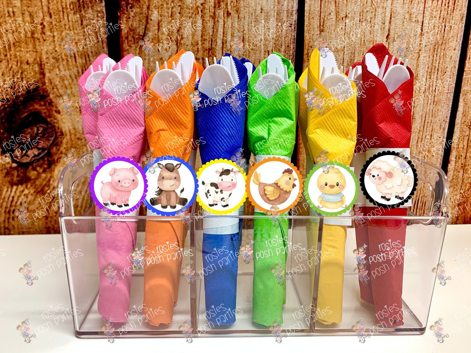 Farm Birthday Theme | Farm Party | Farm Theme Wrapped Utensils | Farm ...
