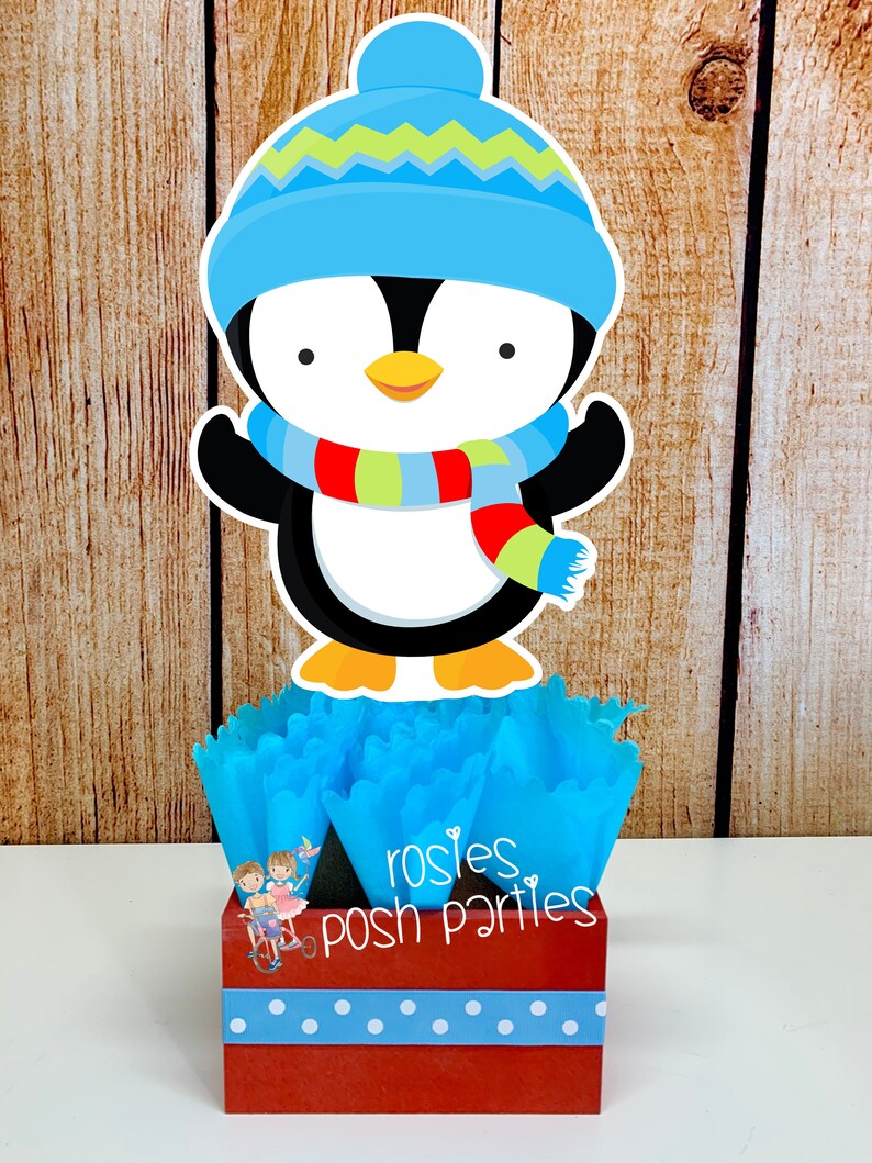 Penguin Birthday Theme Winter Wonderland Centerpieces - Etsy