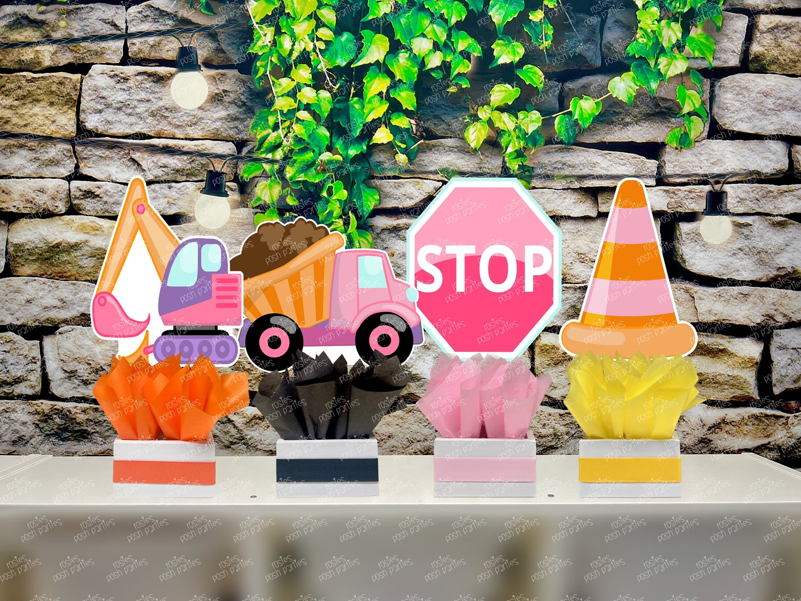 Construction Theme | Construction Birthday Party Centerpiece Decoration ...