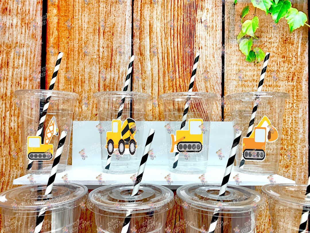 Construction Birthday Theme | Birthday Party Favor Cups | Construction ...