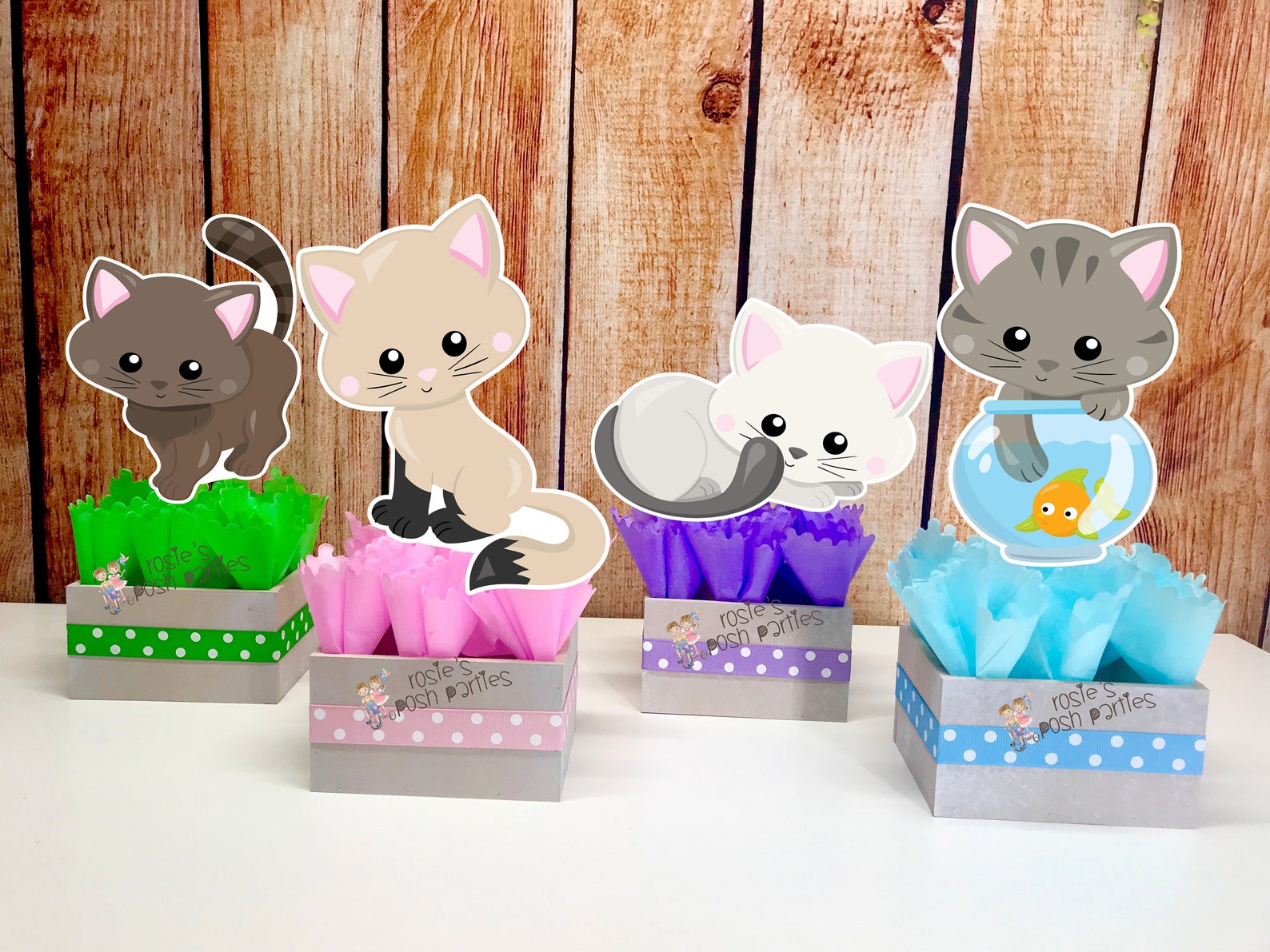 Kitten Theme Birthday Cat Theme Party Pawty Centerpiece - Etsy
